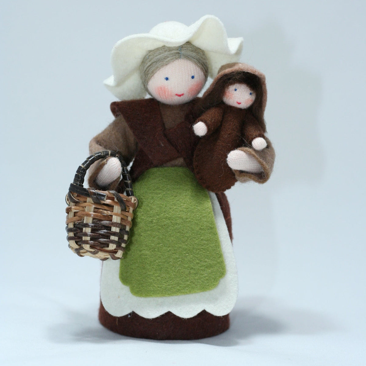 Mother Earth with Baby Seed Doll Set – 4" & 1.5" Handmade Felt Waldorf ...